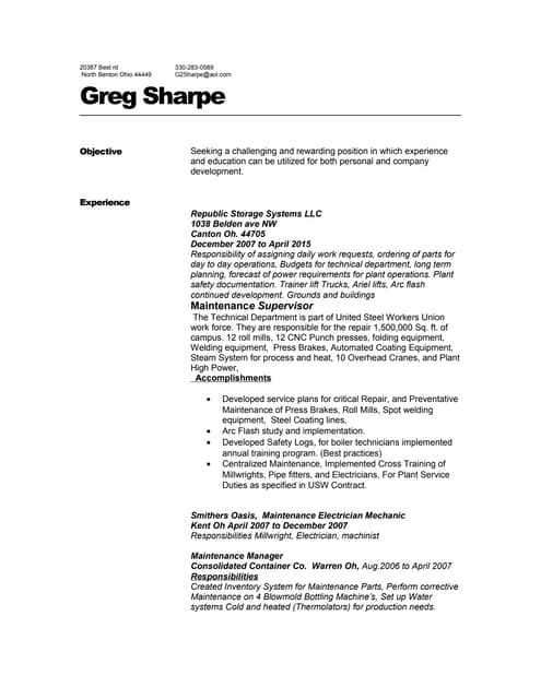 Eric resume current | DOC