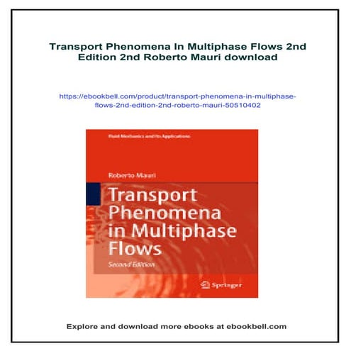 Transport Phenomena In Multiphase Flows 2nd Edition 2nd Roberto Mauri | PDF