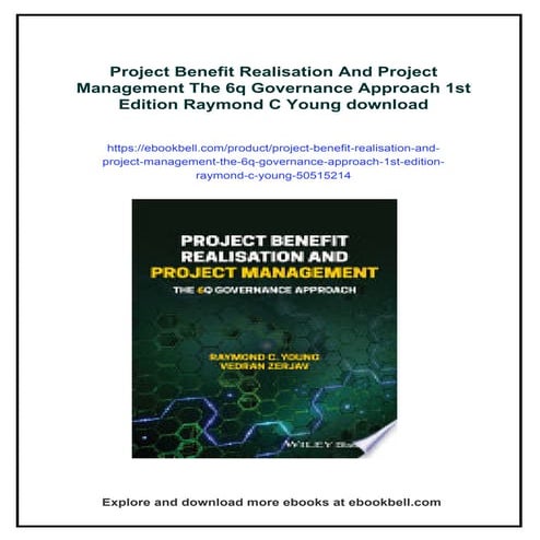 Project Benefit Realisation And Project Management The 6q Governance Approach 1st Edition ...