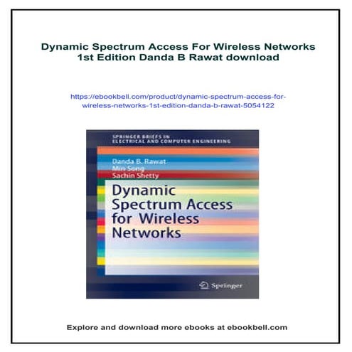 Dynamic Spectrum Access For Wireless Networks 1st Edition Danda B Rawat ...
