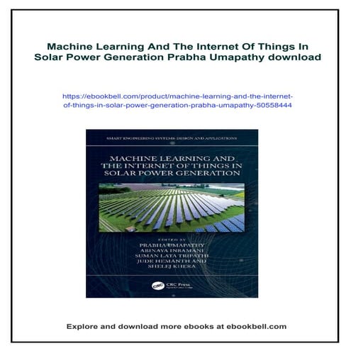 Machine Learning And The Internet Of Things In Solar Power Generation ...