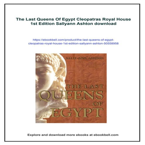 The Last Queens Of Egypt Cleopatras Royal House 1st Edition Sallyann ...