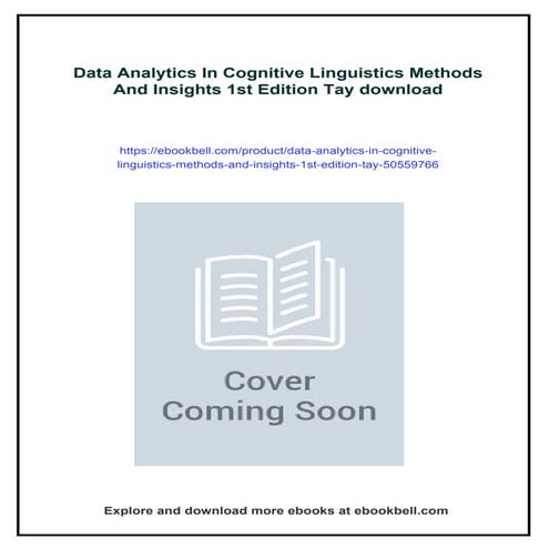 Data Analytics In Cognitive Linguistics Methods And Insights 1st ...