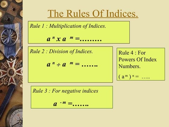 Laws of indices | PPT