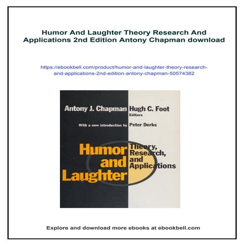 Humor And Laughter Theory Research And Applications 2nd Edition Antony ...