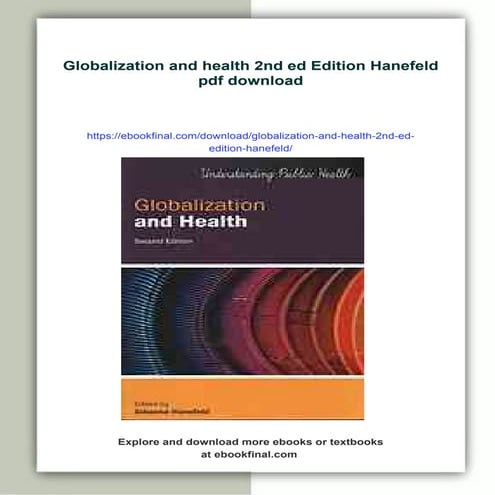 Globalization and health 2nd ed Edition Hanefeld | PDF