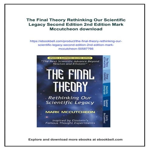 The Final Theory Rethinking Our Scientific Legacy Second Edition 2nd ...