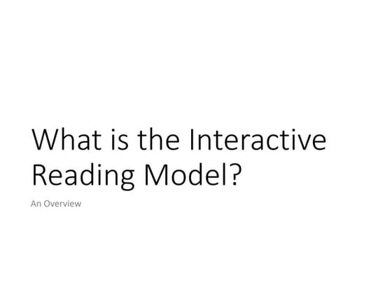 Three Reading Models | PPTX