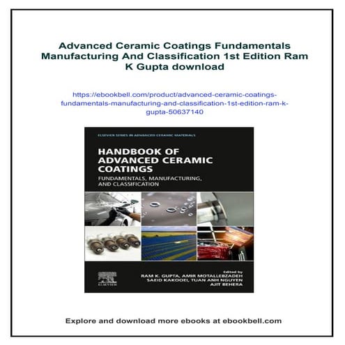 Advanced Ceramic Coatings Fundamentals Manufacturing And Classification 1st Edition Ram K Gupta ...