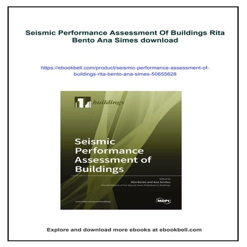 Seismic Performance Assessment Of Buildings Rita Bento Ana Simes | PDF