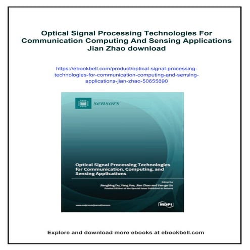 Optical Signal Processing Technologies For Communication Computing And ...