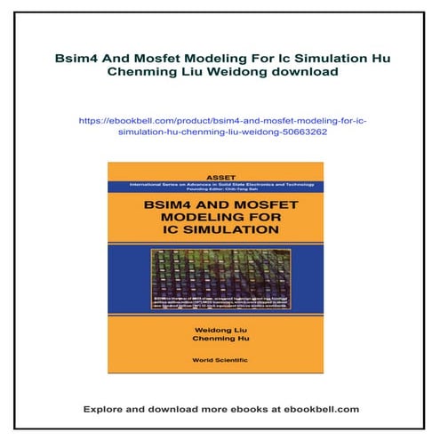 Bsim4 And Mosfet Modeling For Ic Simulation Hu Chenming Liu Weidong | PDF