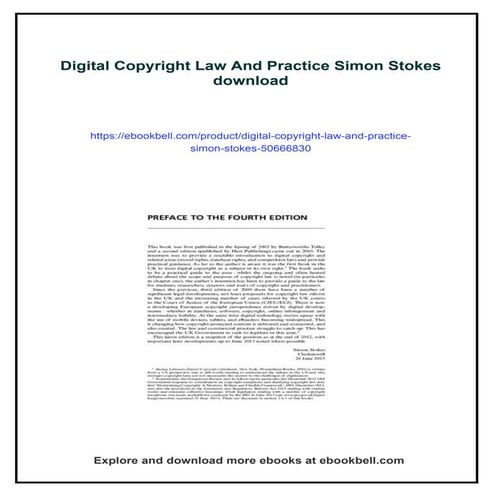 Digital Copyright Law And Practice Simon Stokes | PDF