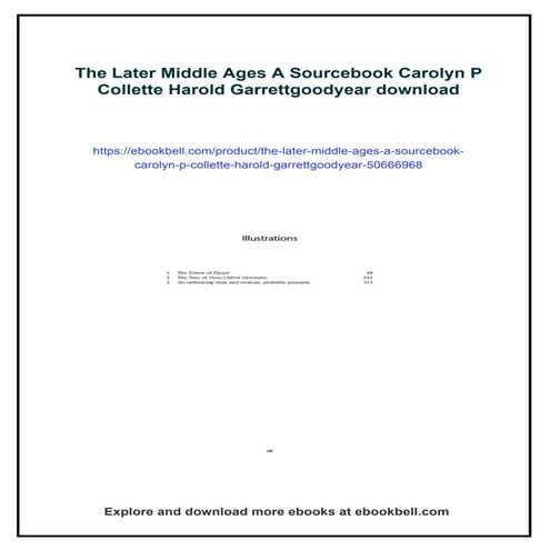 The Later Middle Ages A Sourcebook Carolyn P Collette Harold ...