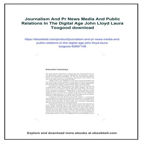 Journalism And Pr News Media And Public Relations In The Digital Age ...