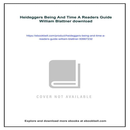 Heideggers Being And Time A Readers Guide William Blattner | PDF