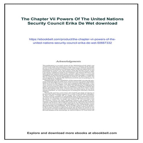 The Chapter Vii Powers Of The United Nations Security Council Erika De ...
