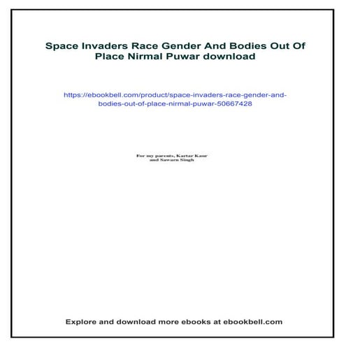 Space Invaders Race Gender And Bodies Out Of Place Nirmal Puwar | PDF