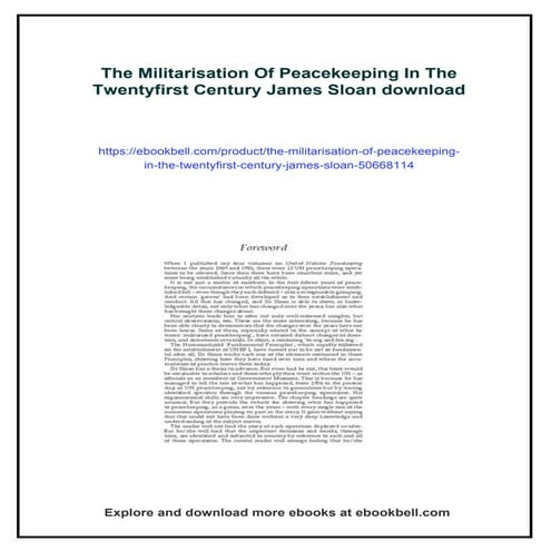 The Militarisation Of Peacekeeping In The Twentyfirst Century James ...