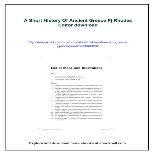 A Short History Of Ancient Greece Pj Rhodes Editor | PDF