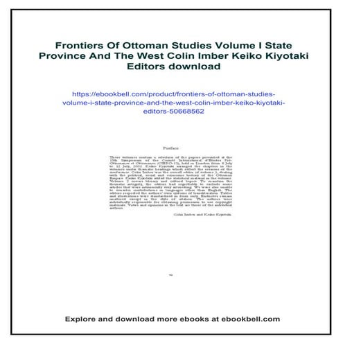 Frontiers Of Ottoman Studies Volume I State Province And The West Colin ...