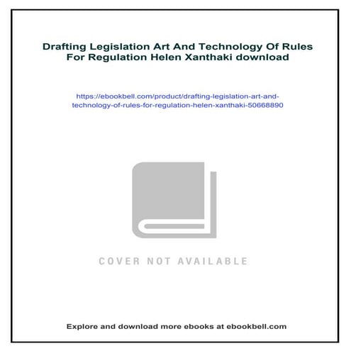 Drafting Legislation Art And Technology Of Rules For Regulation Helen ...