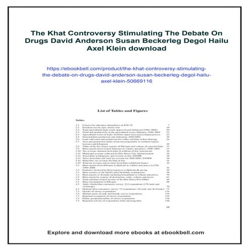 The Khat Controversy Stimulating The Debate On Drugs David Anderson Susan Beckerleg Degol Hailu ...