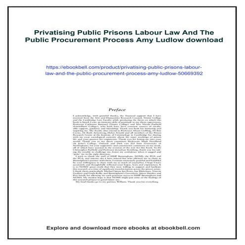 Privatising Public Prisons Labour Law And The Public Procurement ...
