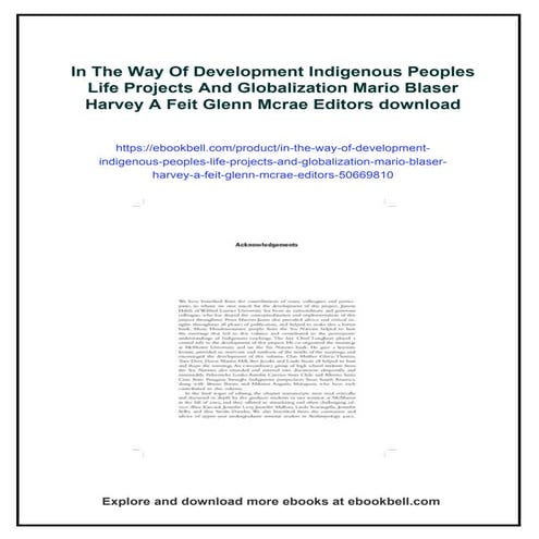 In The Way Of Development Indigenous Peoples Life Projects And ...