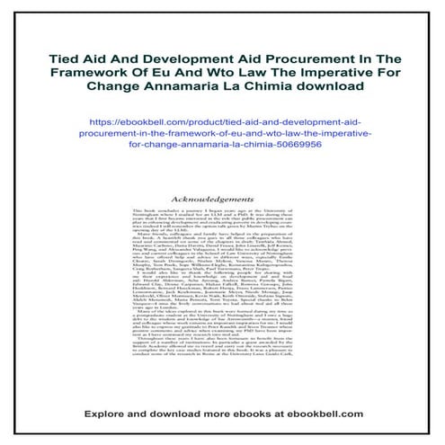 Tied Aid And Development Aid Procurement In The Framework Of Eu And Wto Law The Imperative For ...