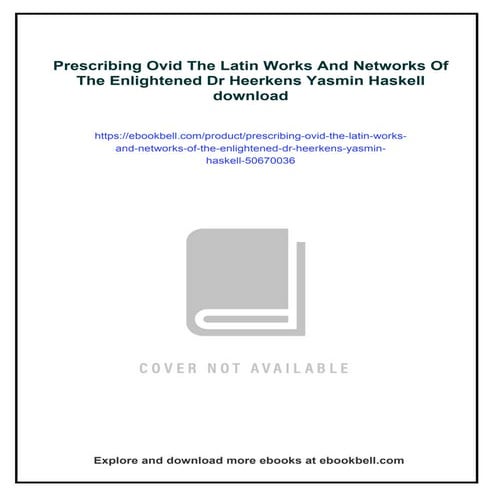 Prescribing Ovid The Latin Works And Networks Of The Enlightened Dr ...