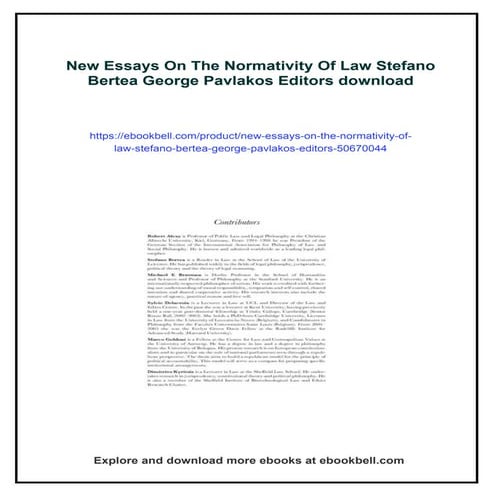 New Essays On The Normativity Of Law Stefano Bertea George Pavlakos ...