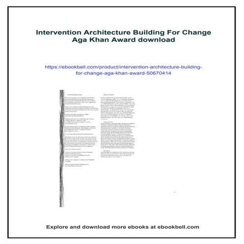 Intervention Architecture Building For Change Aga Khan Award | PDF