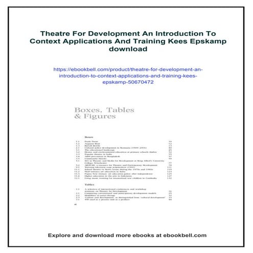 Theatre For Development An Introduction To Context Applications And ...