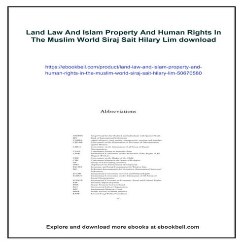Land Law And Islam Property And Human Rights In The Muslim World Siraj ...
