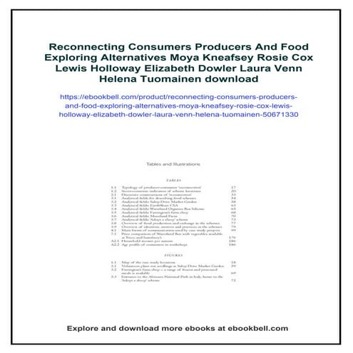 Reconnecting Consumers Producers And Food Exploring Alternatives Moya ...