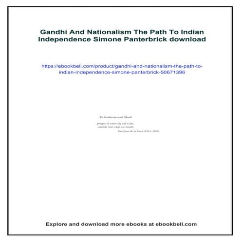 Gandhi And Nationalism The Path To Indian Independence Simone ...