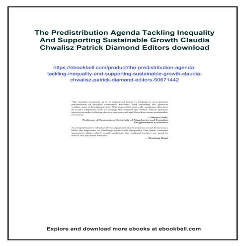 The Predistribution Agenda Tackling Inequality And Supporting Sustainable Growth Claudia ...