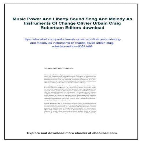 Music Power And Liberty Sound Song And Melody As Instruments Of Change ...