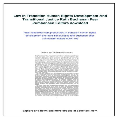 Law In Transition Human Rights Development And Transitional Justice ...