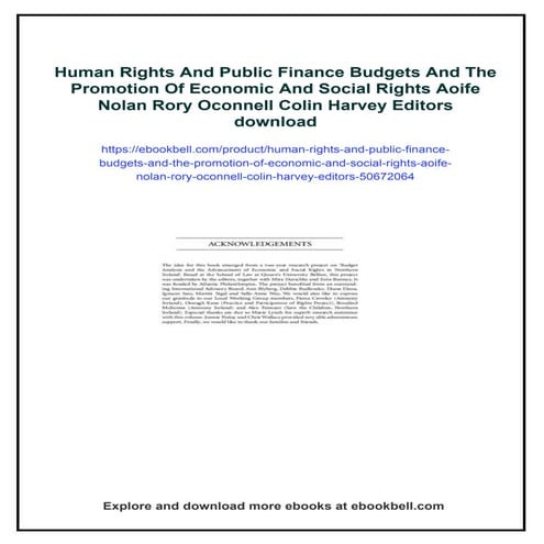 Human Rights And Public Finance Budgets And The Promotion Of Economic ...
