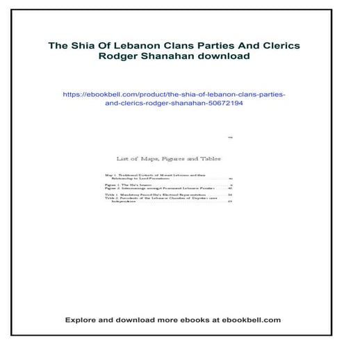 The Shia Of Lebanon Clans Parties And Clerics Rodger Shanahan | PDF