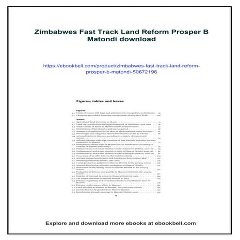 Zimbabwes Fast Track Land Reform Prosper B Matondi | PDF
