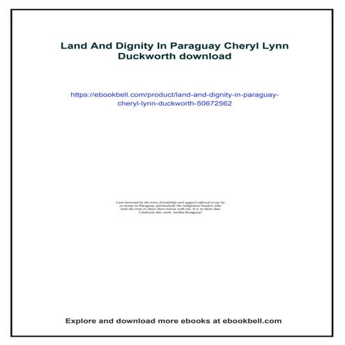 Land And Dignity In Paraguay Cheryl Lynn Duckworth | PDF