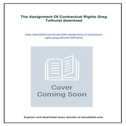 The Assignment Of Contractual Rights Greg Tolhurst | PDF