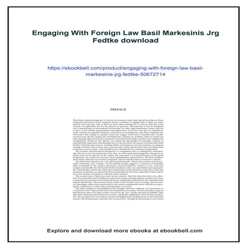 Engaging With Foreign Law Basil Markesinis Jrg Fedtke | PDF