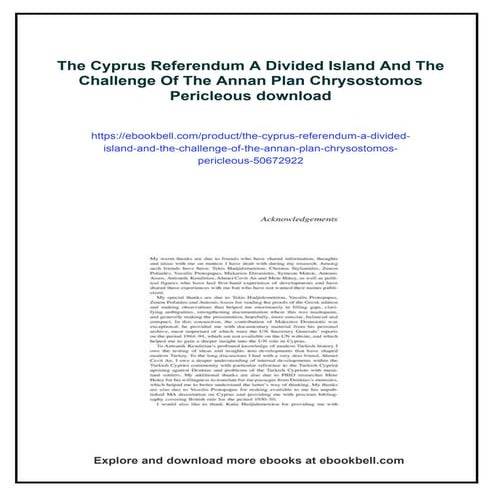 The Cyprus Referendum A Divided Island And The Challenge Of The Annan ...