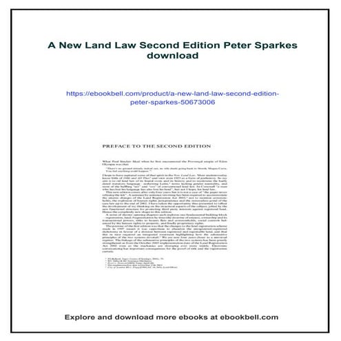 A New Land Law Second Edition Peter Sparkes | PDF