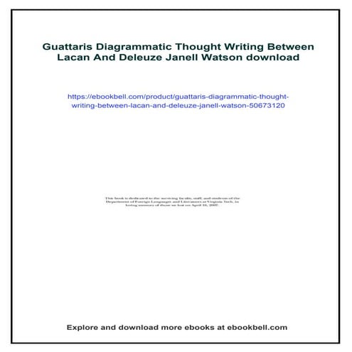 Guattaris Diagrammatic Thought Writing Between Lacan And Deleuze Janell ...