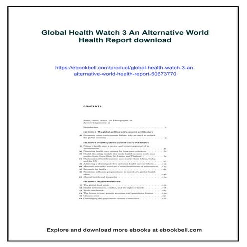 Global Health Watch 3 An Alternative World Health Report | PDF